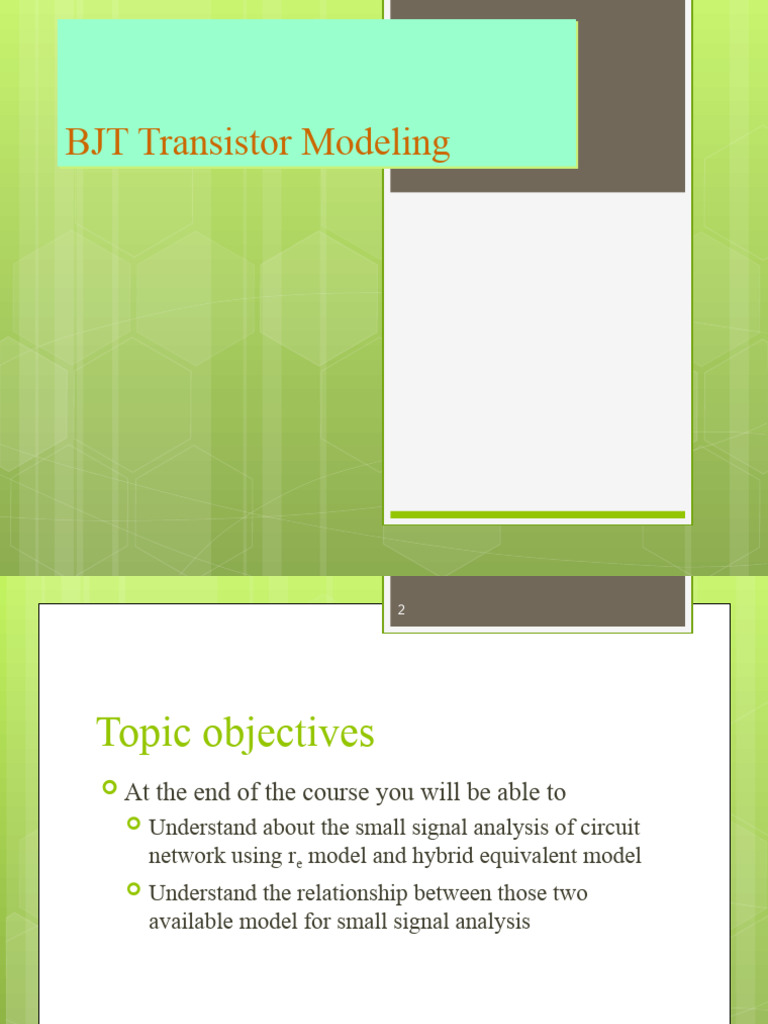 2.transistor Modelling | PDF | Amplifier | Bipolar Junction Transistor