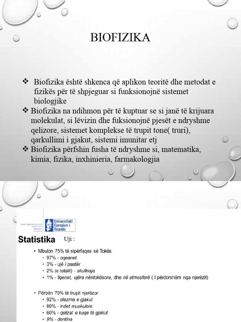 Leksioni 1 Biofizik 2022 Lms | PDF