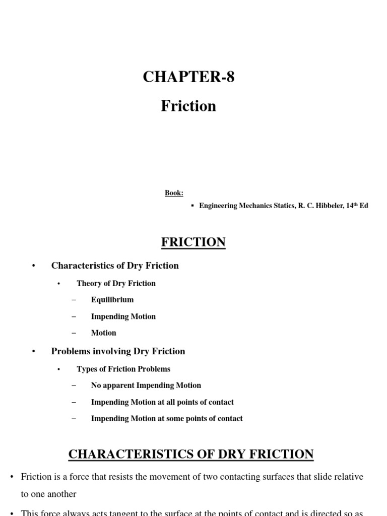 Chapter 8 Friction | PDF