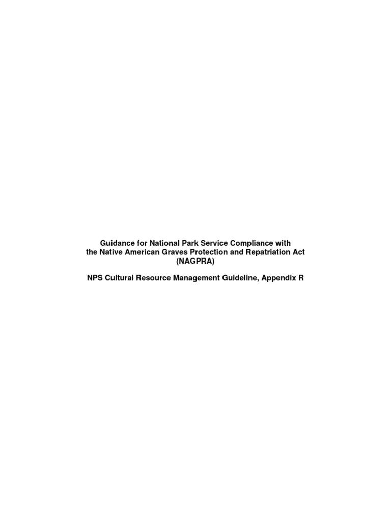 Guidance NAGPRA - 1990 | PDF