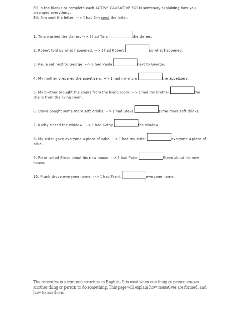 English Causative Structures Guide | PDF | Verb | Onomastics