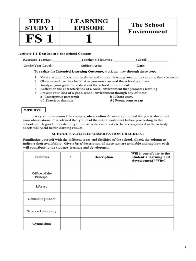 Field Study 1 Episode 1 16 | PDF Field Study 1 Episode 1 16 | PDF