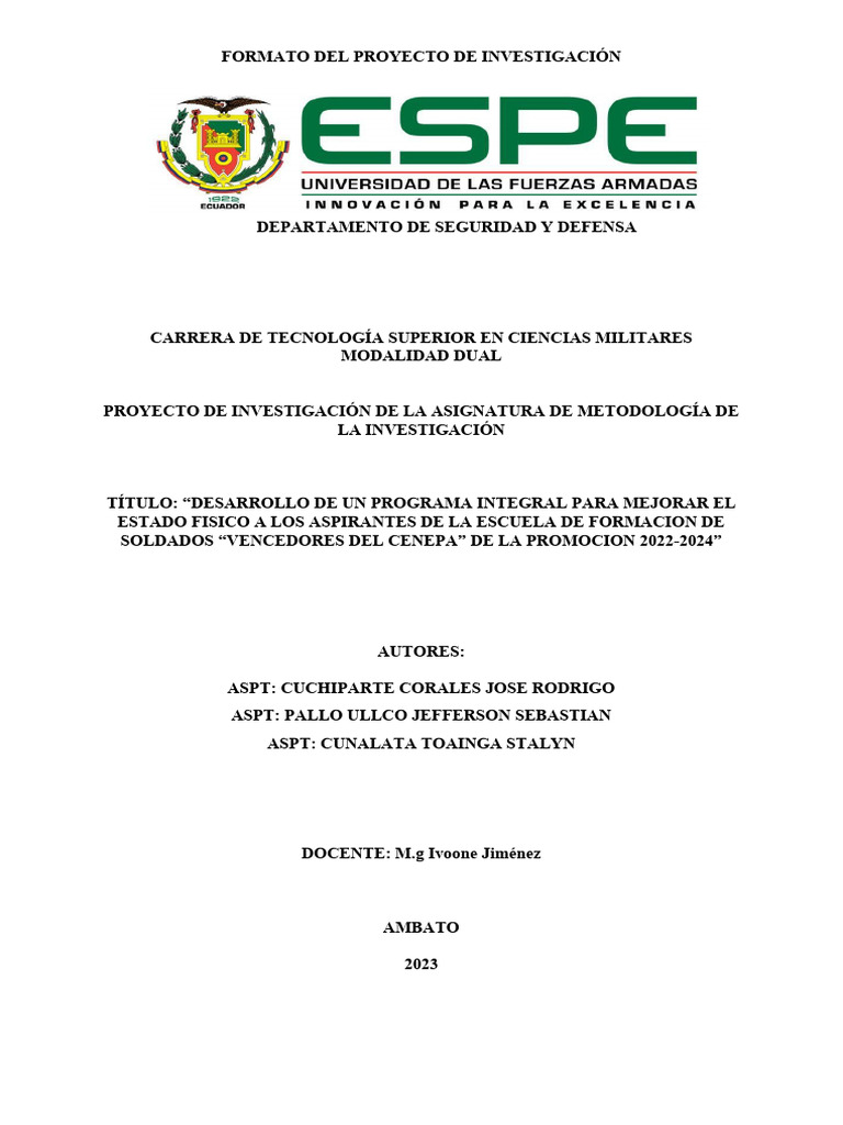 Proyecto de Investigación Mic 2023 | PDF