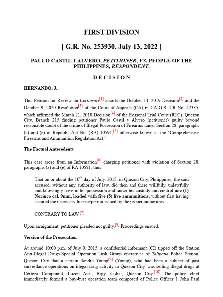 SC CASE - Republic Act No. 10591 | PDF