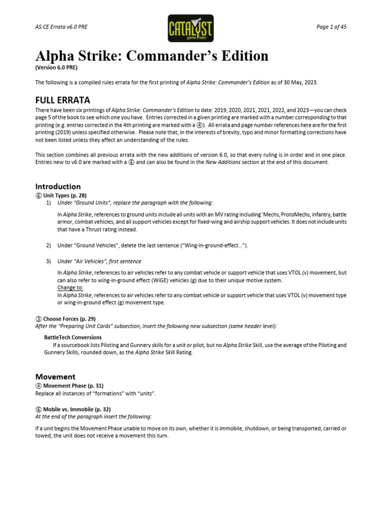 Alpha Strike Commanders Edition - v6.0 PRE | PDF