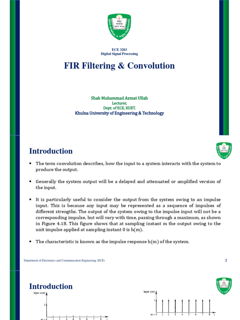FIR Filtering - Convolution | PDF | Technology & Engineering FIR Filtering - Convolution | PDF | Technology & Engineering