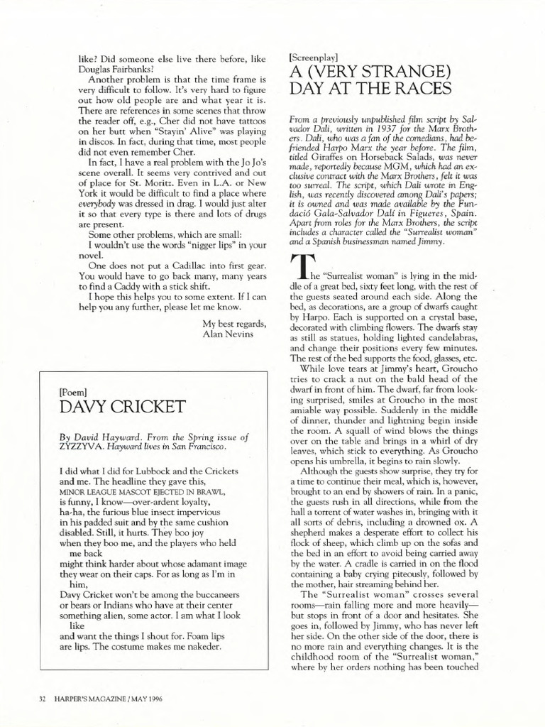 A (Very Strange) Day at The Races - HarpersMagazine-1996-05-0007986 | PDF