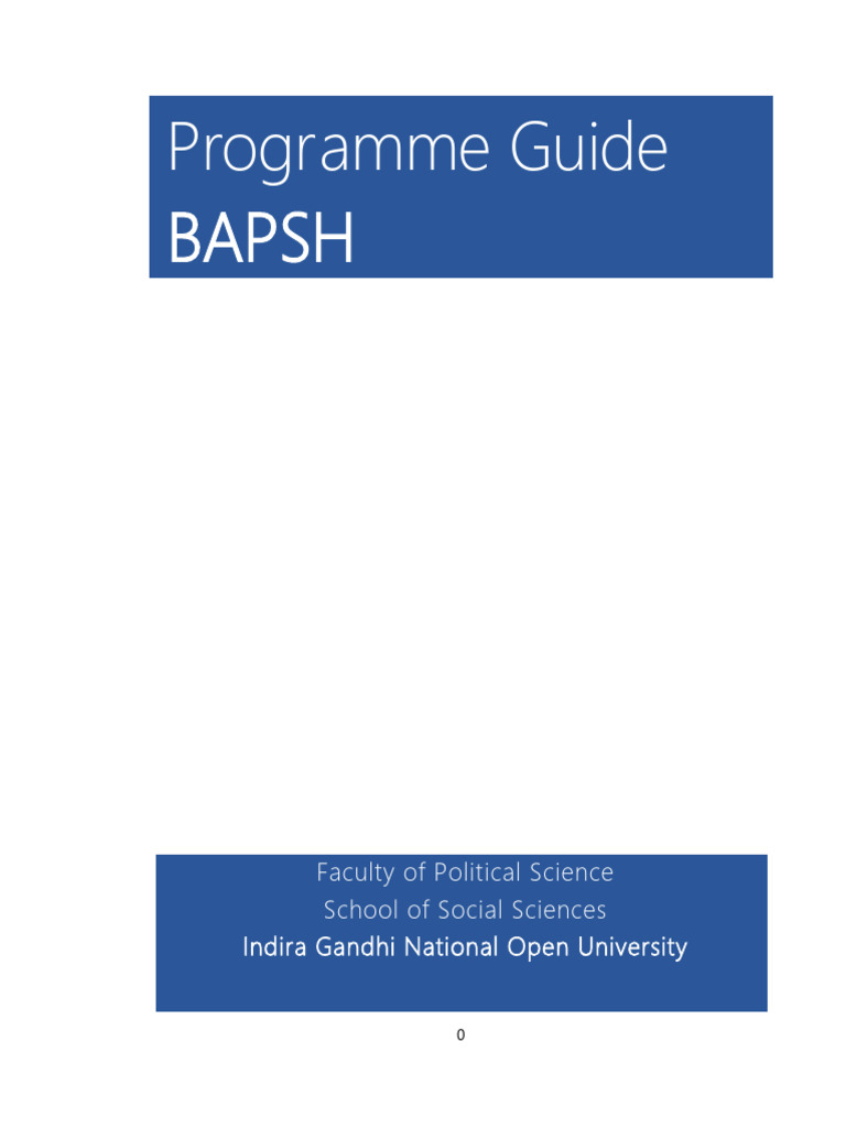 Programme Guide BAPSH | PDF