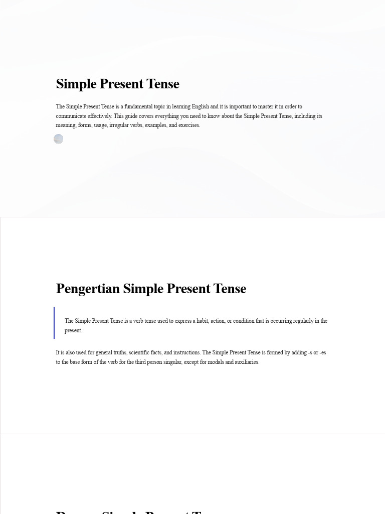 Simple Present Tense | PDF | Grammatical Tense | Verb