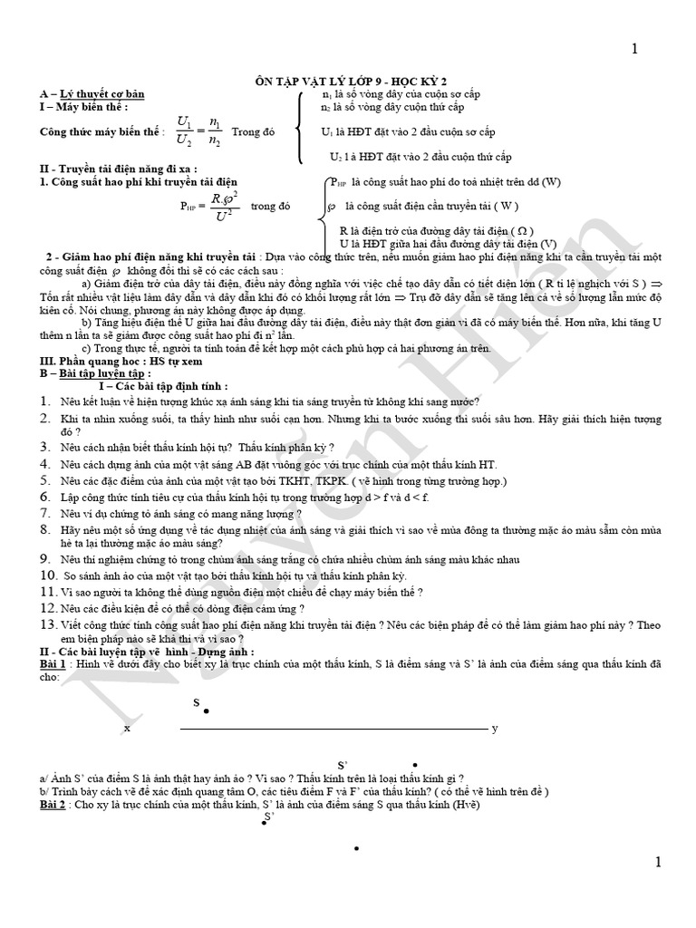 150 Cau Trac Nghiem Vat Ly Ky 2 | PDF