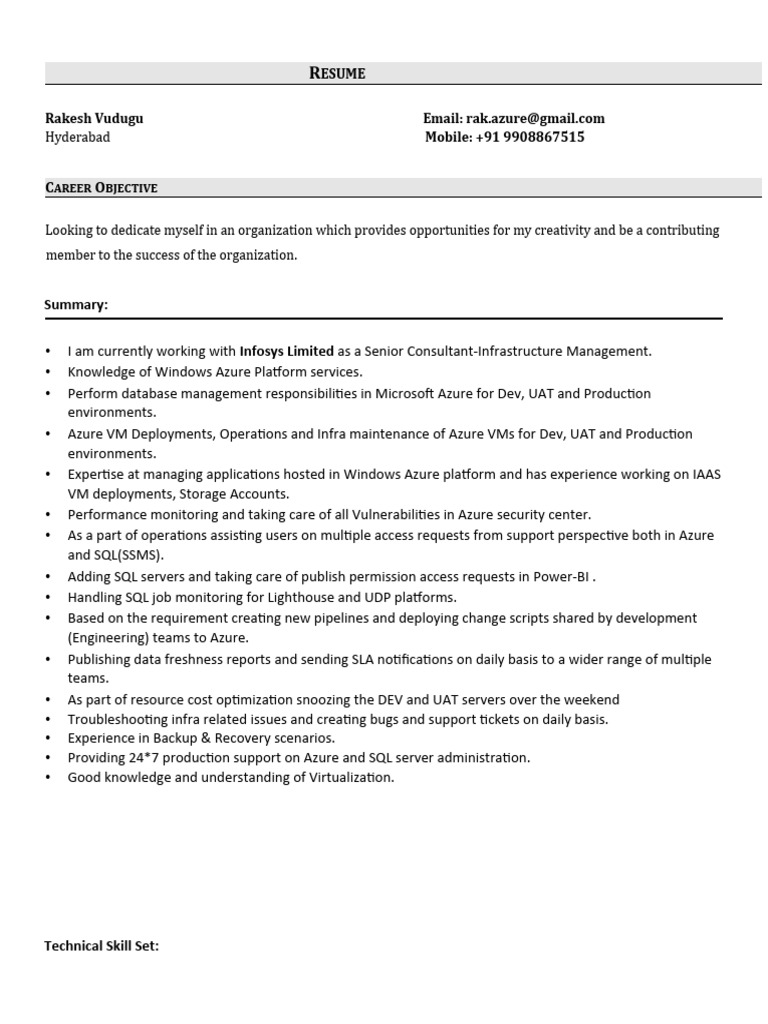Rakesh Vudugu Azure Resume | PDF | Microsoft Azure | Virtual Machine