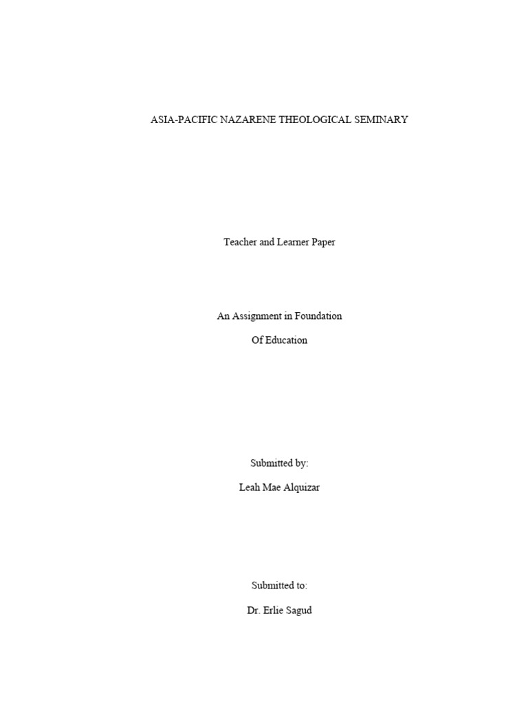 Teacher Learner Paper | PDF