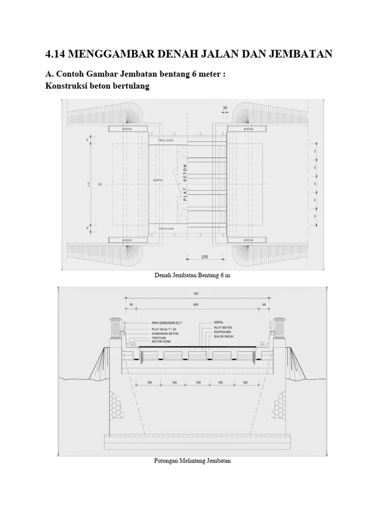 4.14 Menggambar Denah Jalan Dan Jembatan | PDF | Griya & Taman