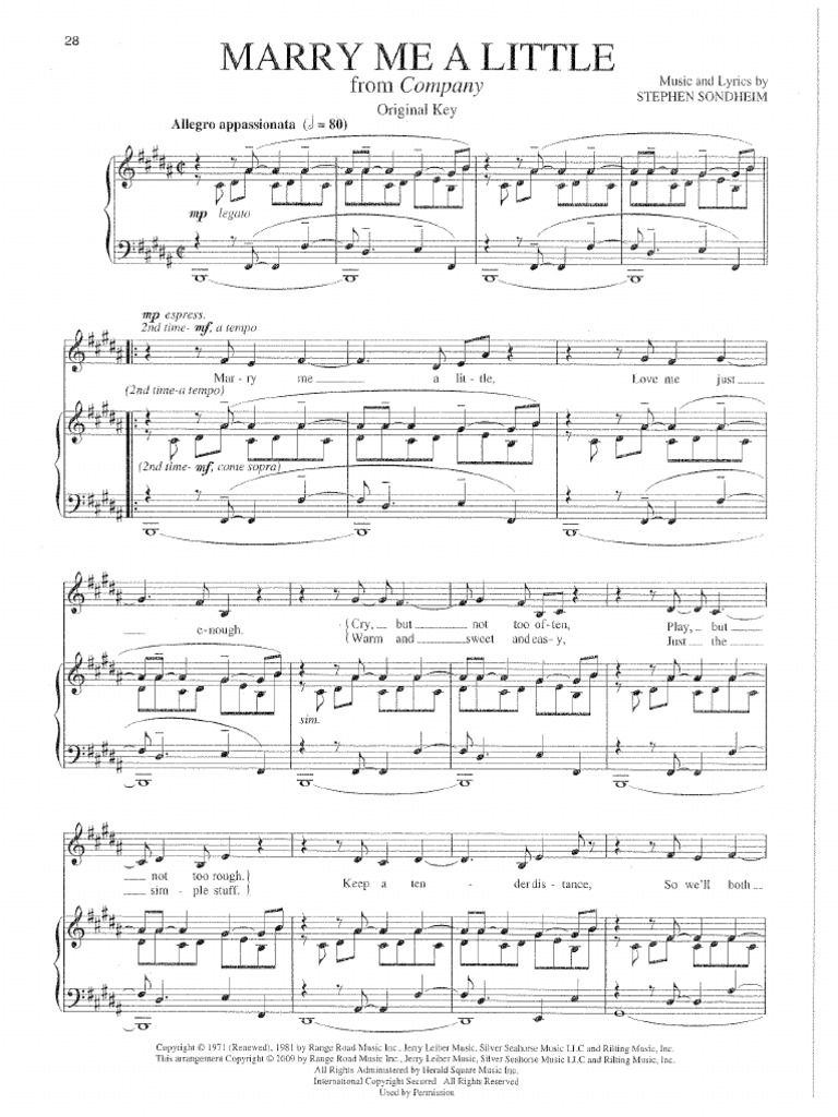 Sondheim Marry Me | PDF
