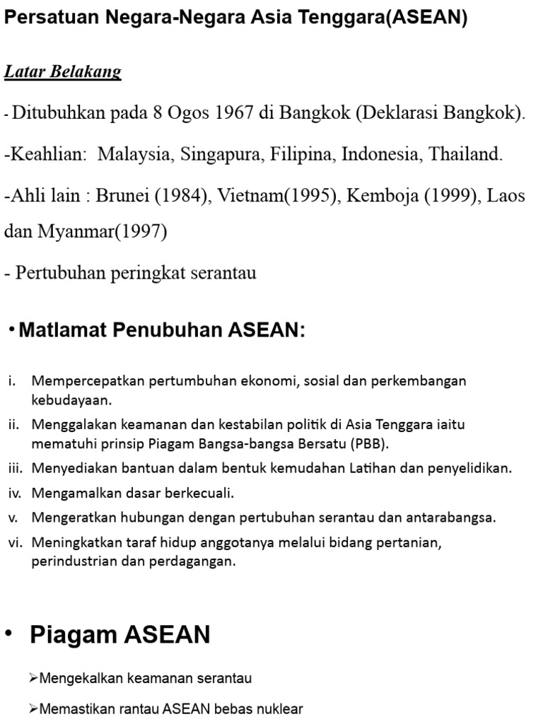 Persatuan Negara-Negara Asia Tenggara(ASEAN) | PDF