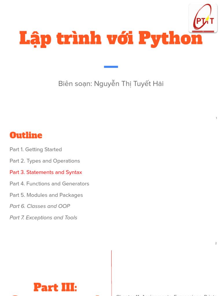 H11 BG Ngôn NG Python - P3 | PDF