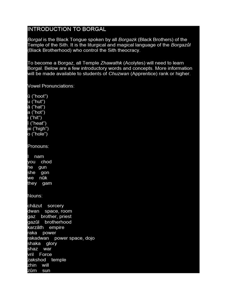 Introduction To Borgal | PDF