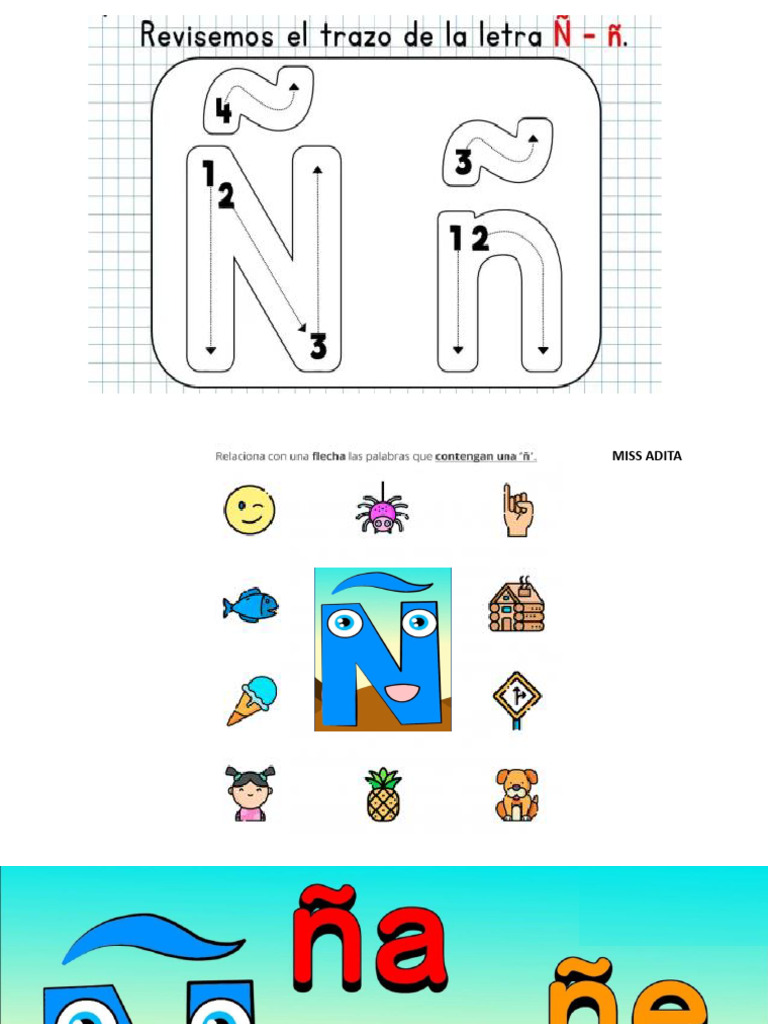 Tracing Worksheets for Letter Ñ | PDF