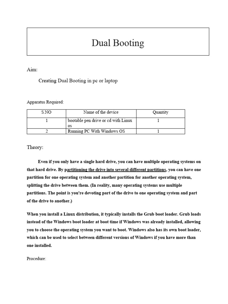 Dual Booting | PDF | Computers