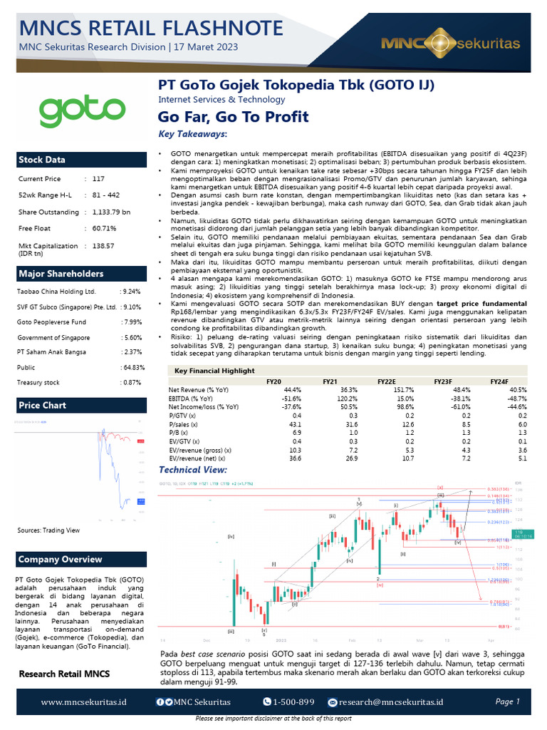 GOTO - MNCS Retail Flashnote - 17032023 | PDF