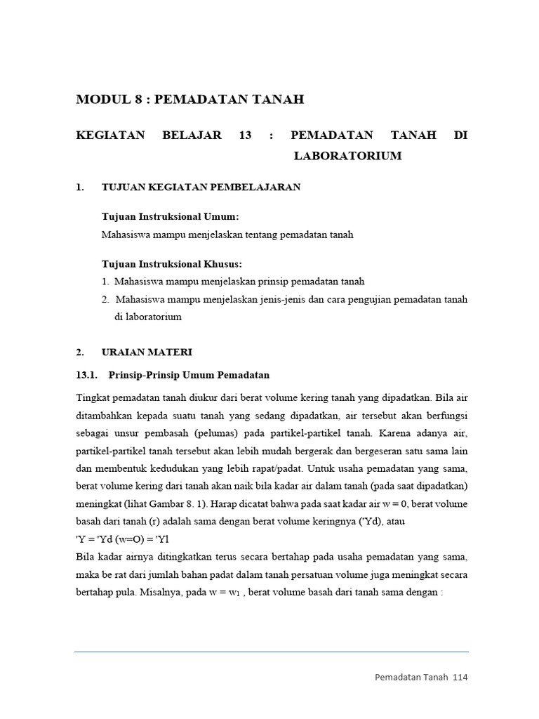 Modul 8 _ Pemadatan Tanah | PDF