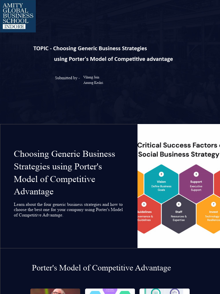 Choosing Generic Business Strategies Using Porters Model of Competitive Advantage | PDF ...