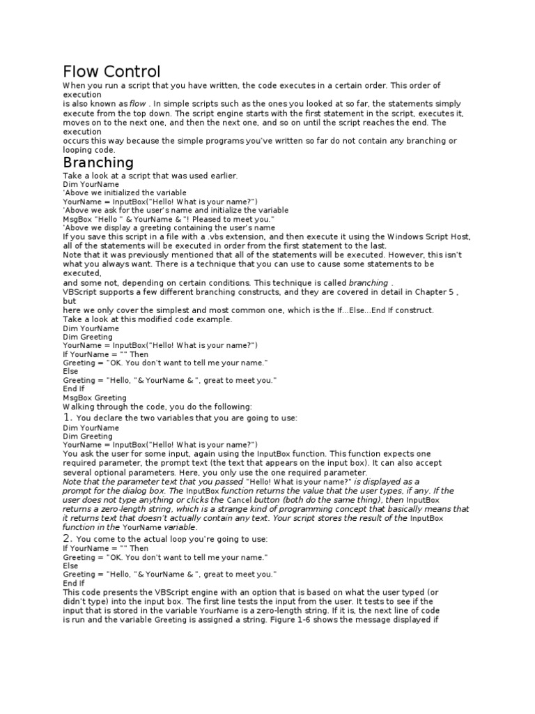 Flow Control | PDF | Control Flow | Scripting Language