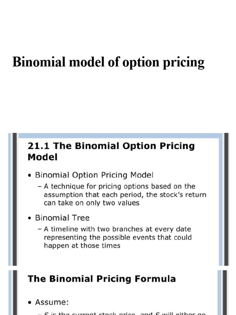 Binomial Model of Option Pricing | PDF