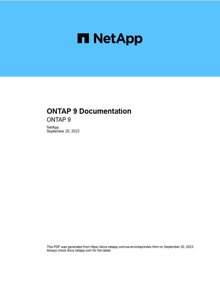 ONTAP 9 Documentation | PDF