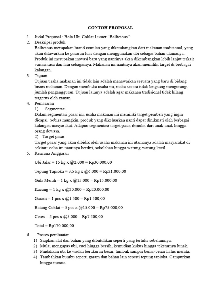 Contoh Proposal Perencanaan Usaha | PDF | Kesehatan Holistik