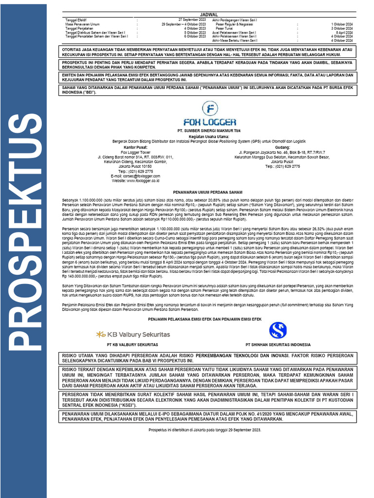 67 Iotf Prospektus Ipo 2023 | PDF | Pengelolaan Keuangan & Uang