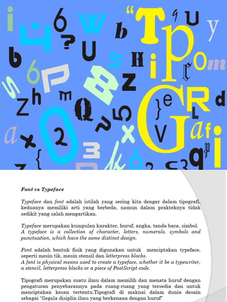Perbedaan Font dan Typeface | PDF