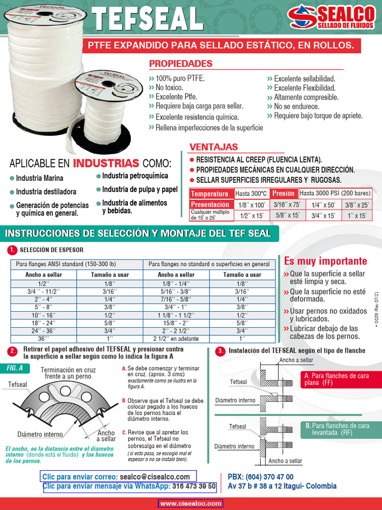 Tefseal Teflon Expandido | PDF