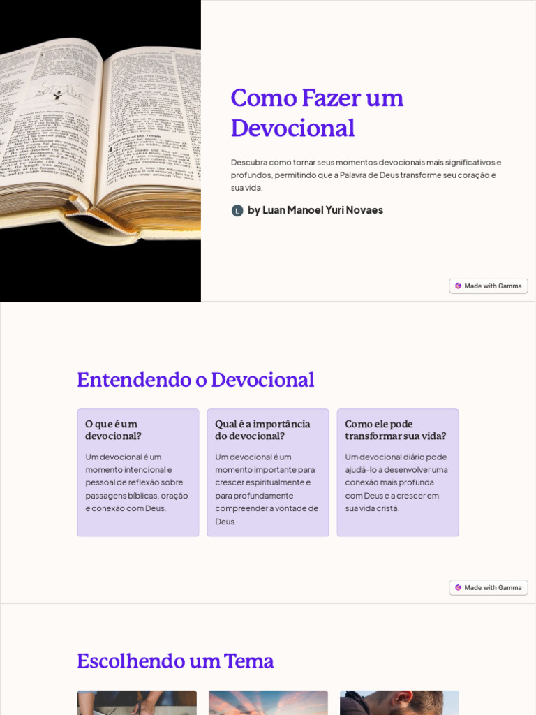 Como Fazer Um Devocional | PDF | Oração | Bíblia