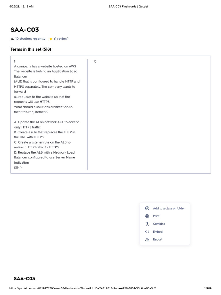 SAA-C03 AWS Solutions Architect Flashcards | PDF | Amazon Web Services | Databases