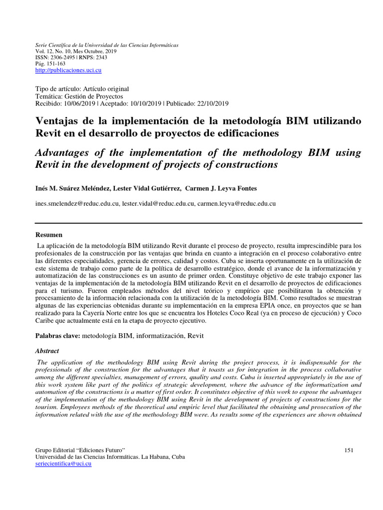 Ventajas de La Implementación de La Metodología BIM Utilizando Revit en El Desarrollo de ...
