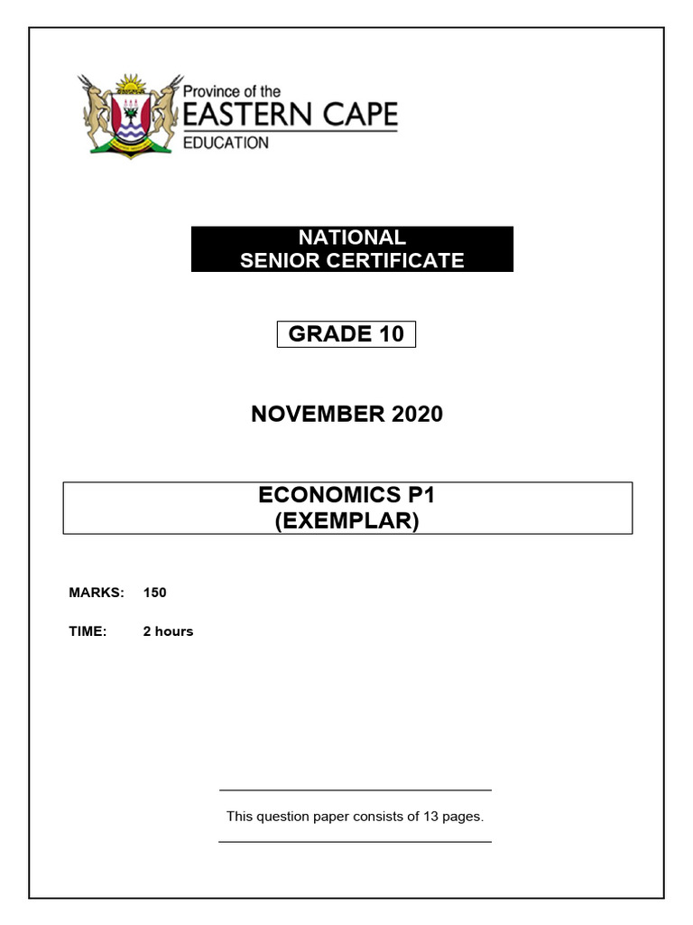 ECONOMICS P1 QP GR10 NOV2020 - English | PDF | Economics | Gross Value ... ECONOMICS P1 QP GR10 NOV2020 - English | PDF | Economics | Gross Value ...