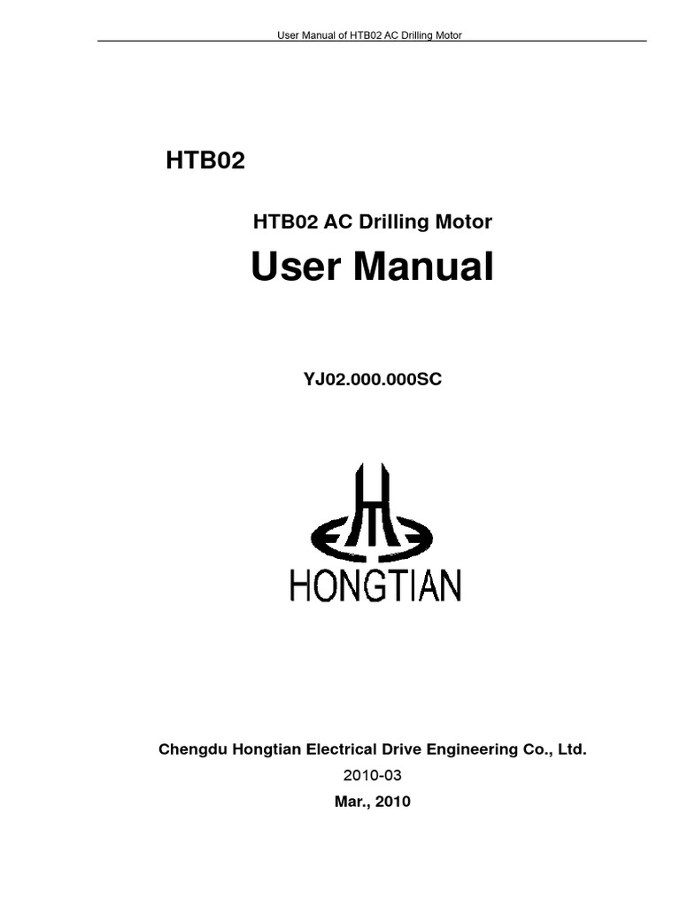 HTB02 AC Drilling Motor User Manual | PDF