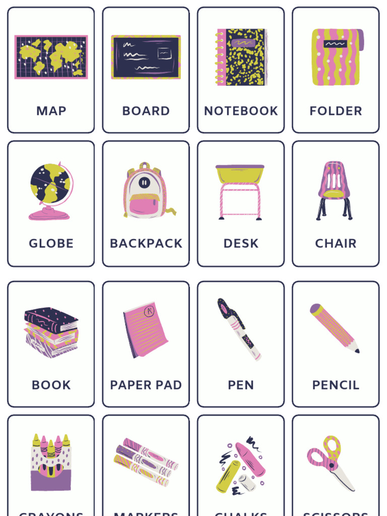Classroom Objects Flashcards | PDF