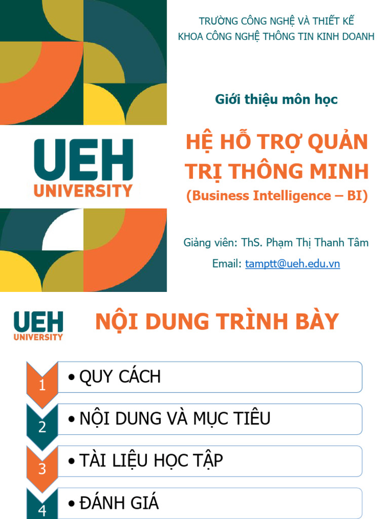 Slide Gioi Thieu Mon Hoc BI | PDF