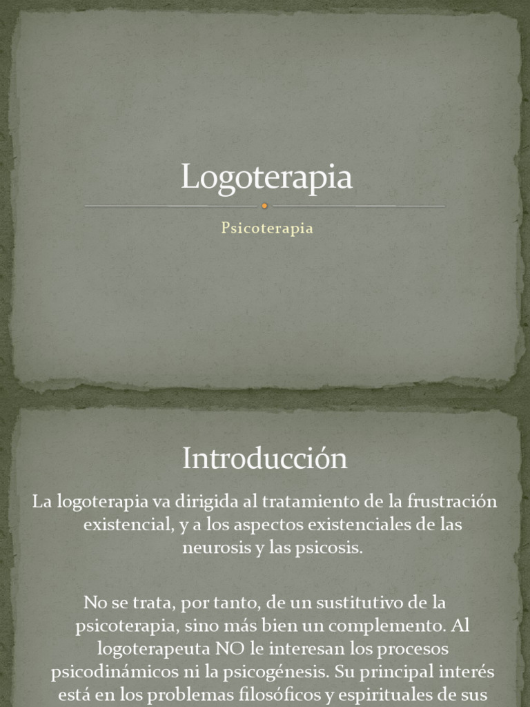 Logoterapia: Enfoque y Técnicas | PDF | Sicología | Psicoterapia
