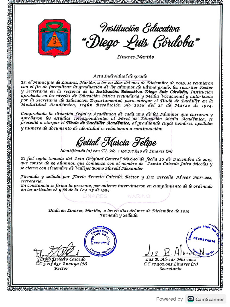 Acta de Grado y Diploma | PDF