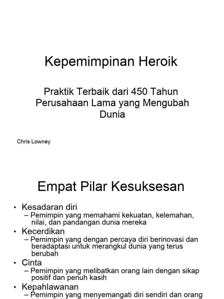 Kepemimpinan Heroik | PDF Kepemimpinan Heroik | PDF