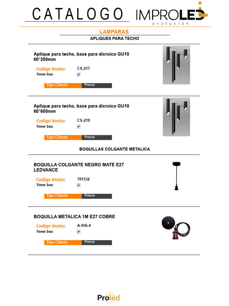 Catalogo Lamparas 1 | PDF