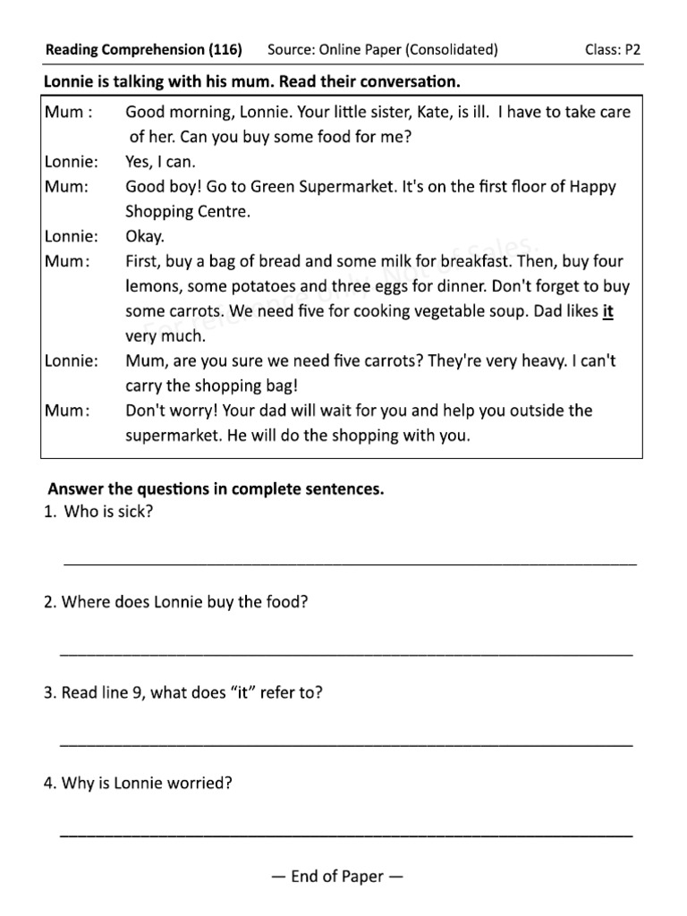 116-121 P2 Reading Comprehension | PDF