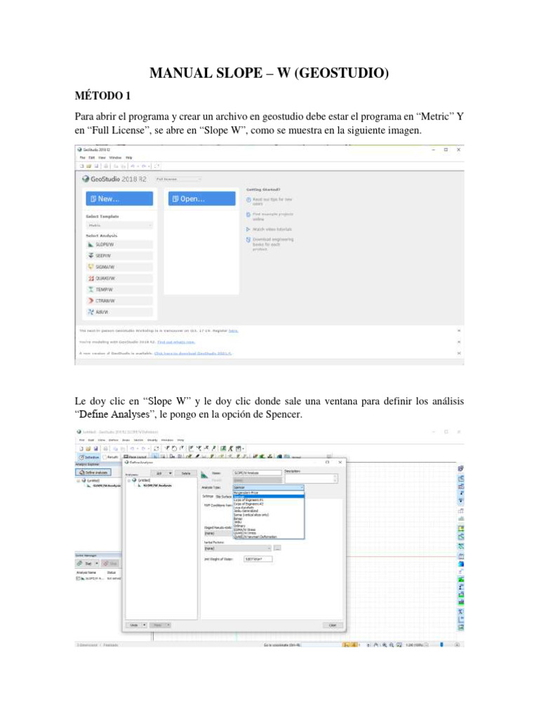 Manual Slope-W de Geostudio 2024 | PDF | Métodos y materiales de ...