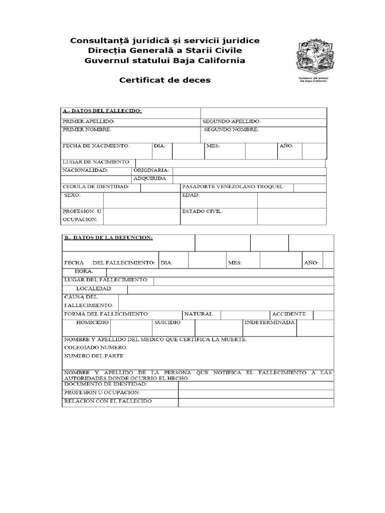 Certificat de deces | PDF