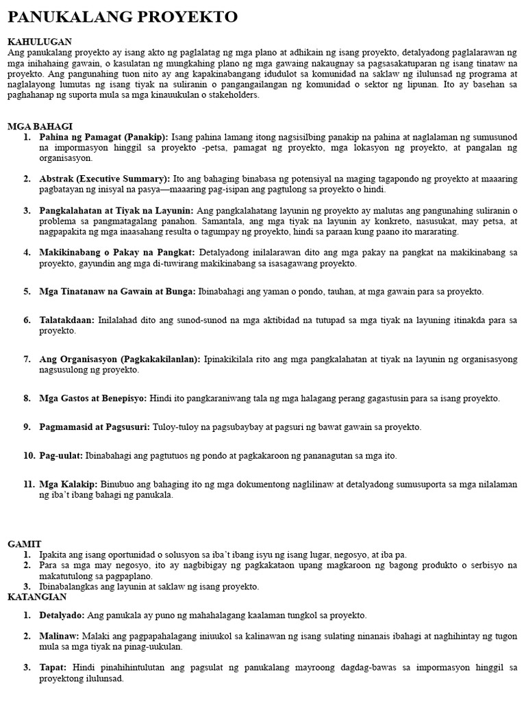 Panukalang Proyekto | PDF