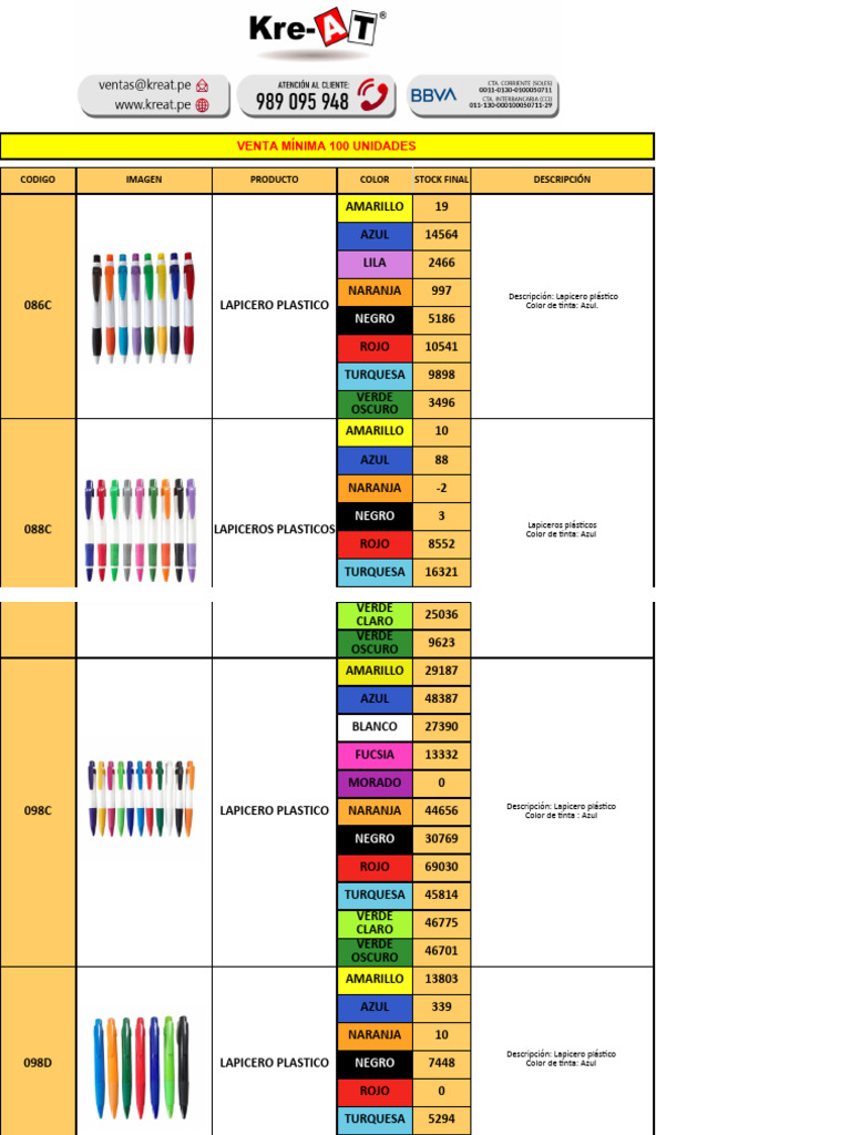 Almacen02-Kreat 29AGO2023 | PDF | Color | Azul