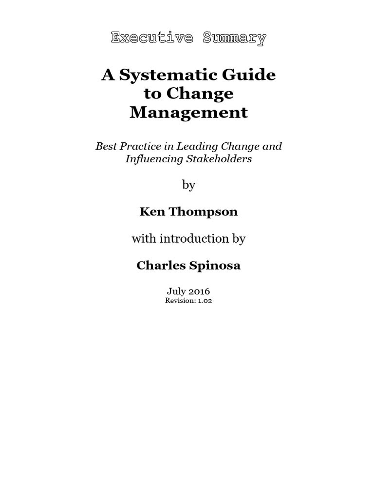 Summary Change Management | PDF